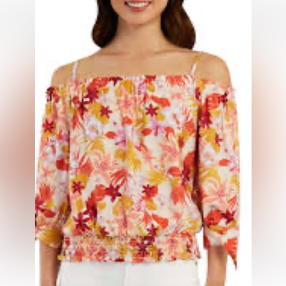BCX | Tops | Offtheshoulder Top Bcx Featuring Tie Sleeves And An ...